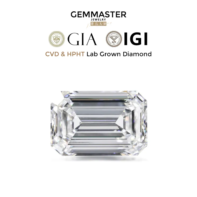 GIA Certified Lab Grown Diamond: 0.5ct 1ct 1.5ct VVS 3EX Emerald Cut ...
