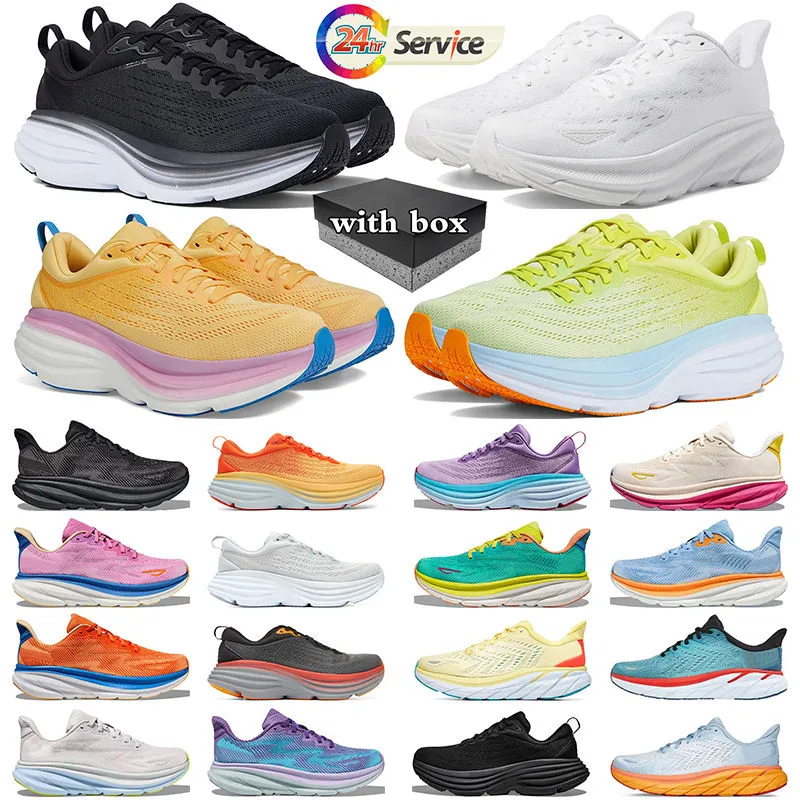 With Box Clifton 9 Bondi 8 Running Shoes: Men's Sneakers, Triple Black ...