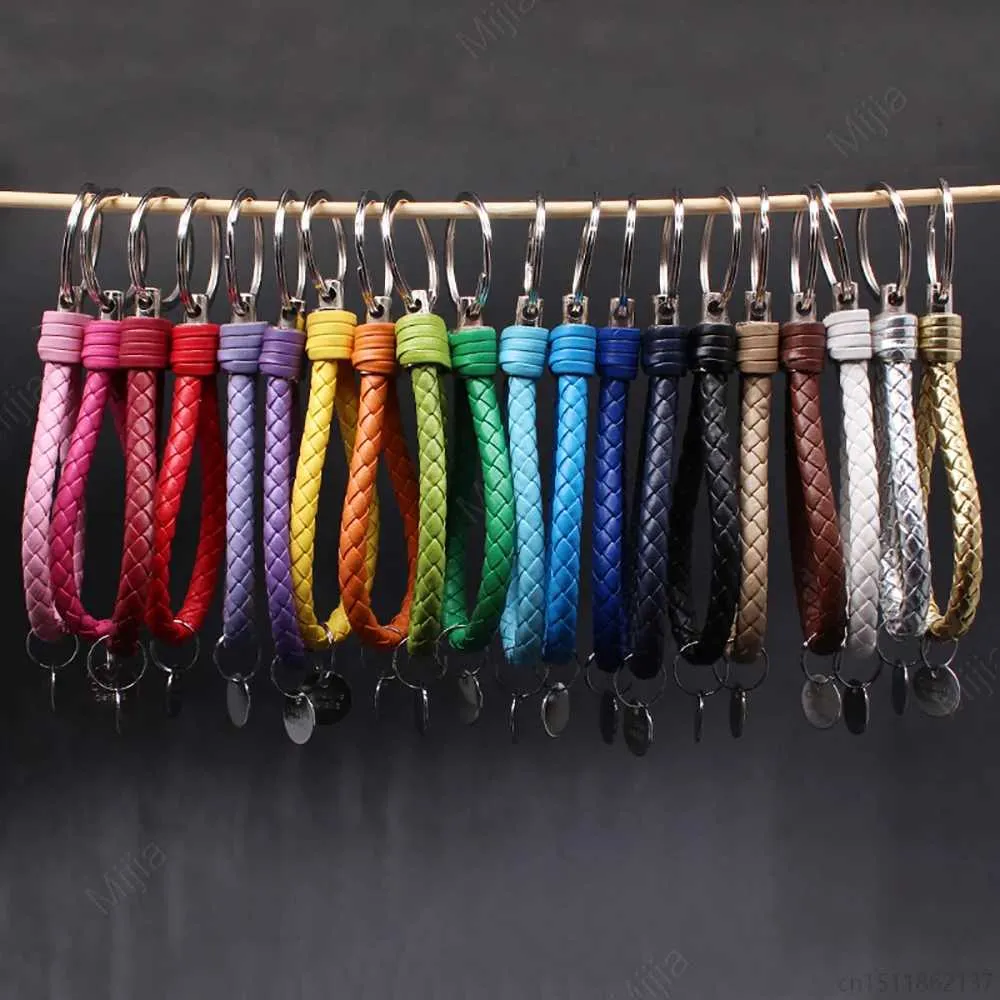 Braided PU Leather Key Chain Colorful Keychain, 13CM Car Key ...