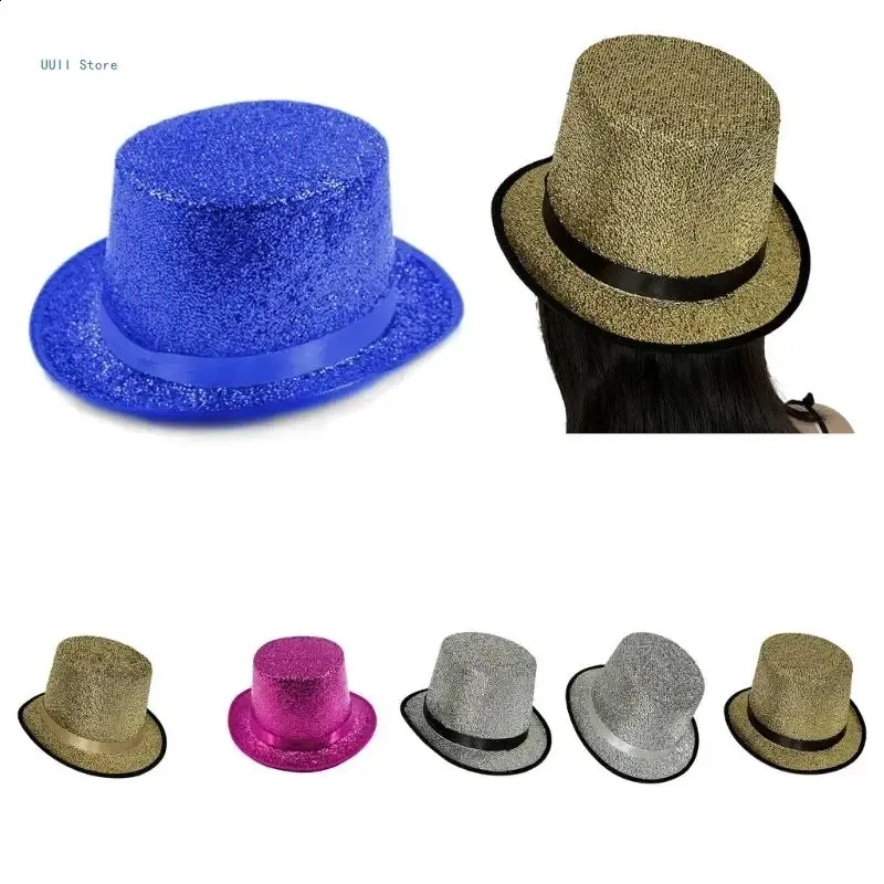Professional Stage Magic Hat - Shining Top Hat with Short Brim for ...