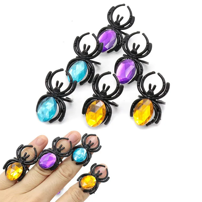 Halloween Spider Ring Toy - 8 Pack Plastic Realistic Spider Rings for ...