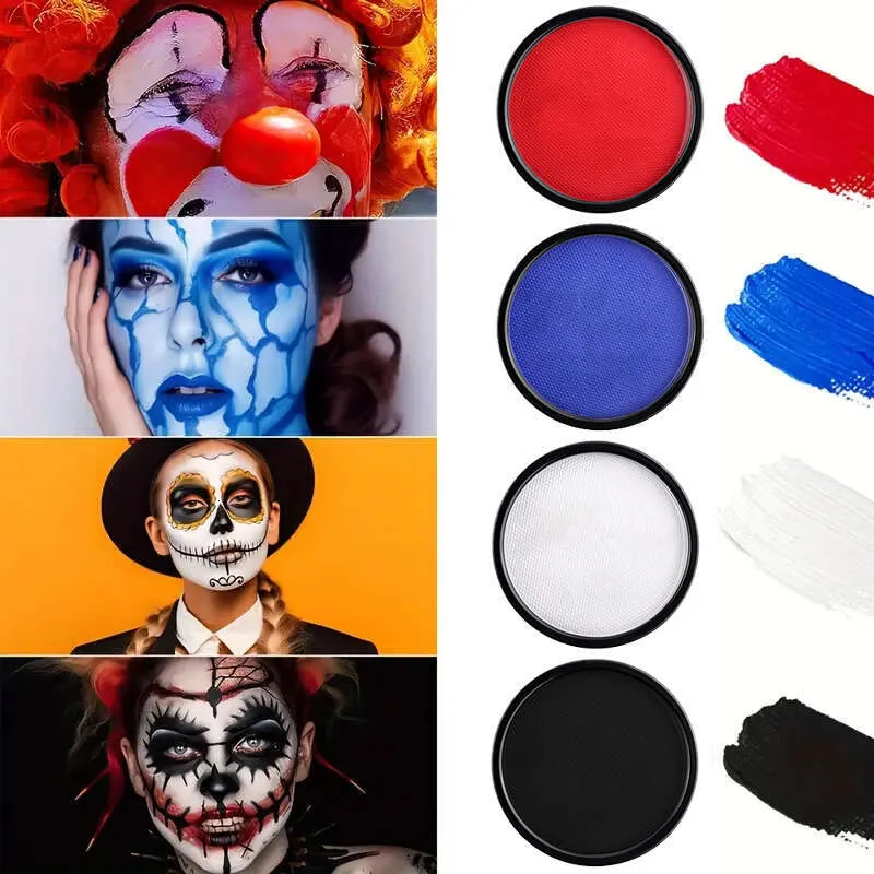 Monochrome Face Paint Palette - 30G Water-Based Body Art Kit, Halloween ...