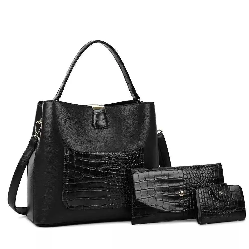 Fashion 3-Piece Tote Set: Large Capacity Shoulder Bag & Crossbody ...