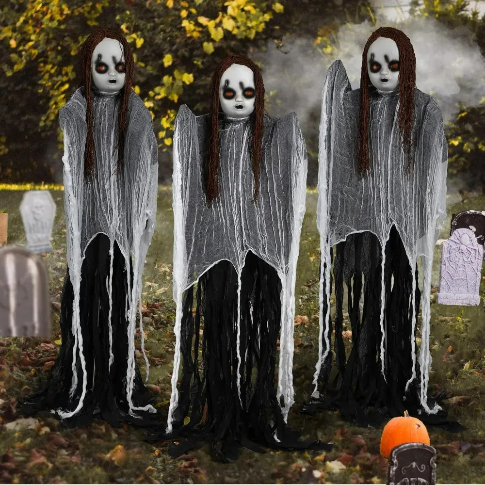 Light Up Halloween Spooky Doll Stakes - Outdoor Creepy Decorations ...