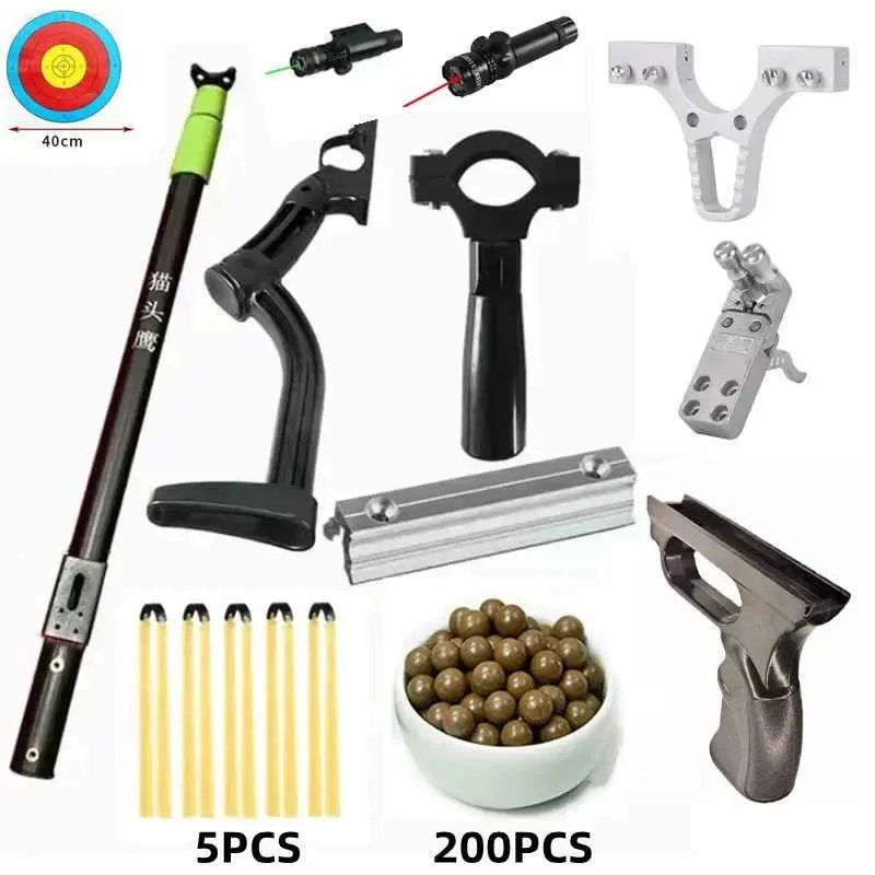 DIY Long Pole Metal Slingshot Laser Aiming And Shooting Equipment ...