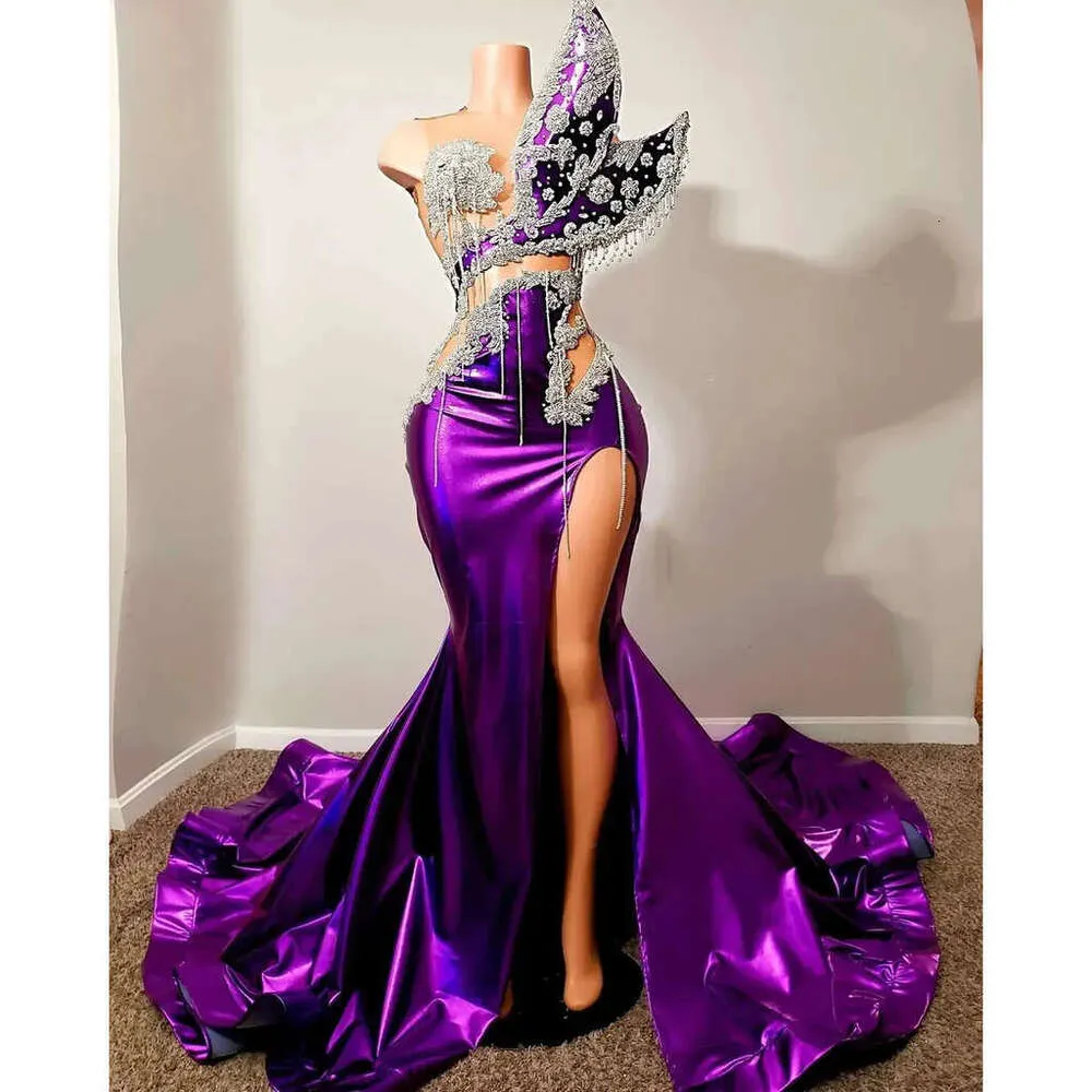 Purple Mermaid Purple Mermaid Prom Dress With Lace Beading Aso 2024 ...