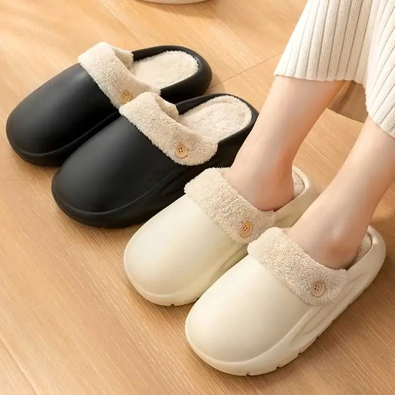 Waterproof Plush Slippers: Warm, Non-Slip Home Shoes - Perfect for ...