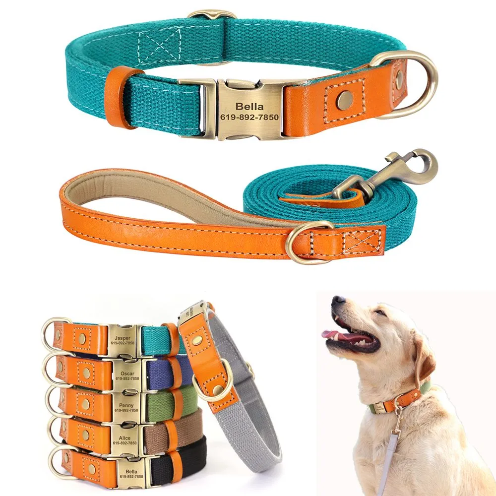 DHgate.com:Personalized Nylon Dog Collar & Leash Set with Genuine ...