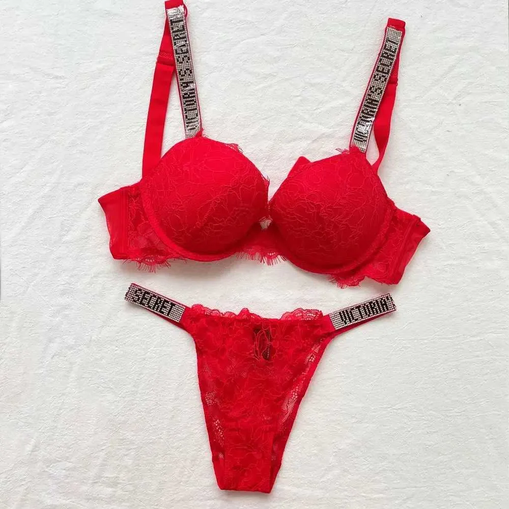 Bra and Panty Set Push Up Demi Bra Lingerie Nylon with Bow Decoration ...