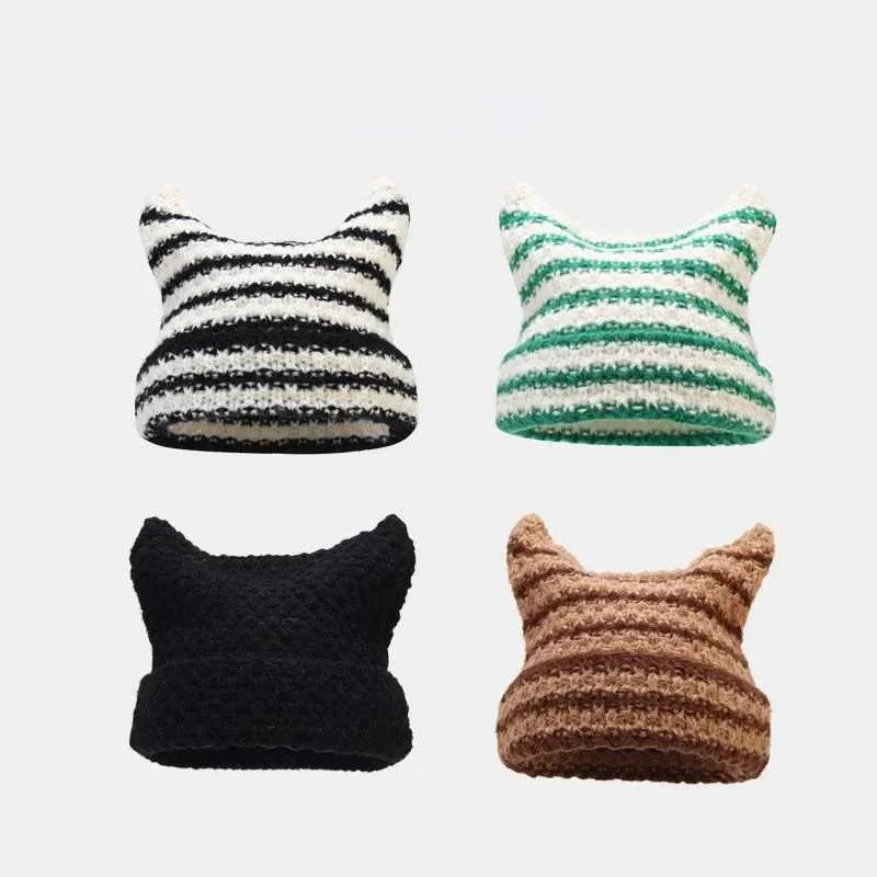 Cute Cat Ear Beanie: Knitted Harajuku Style - Shop Now! Best Seller ...