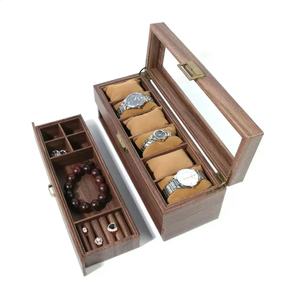 Pu Watch Box Storage Travel Display Multifunctional Jewelry Mens Better ...