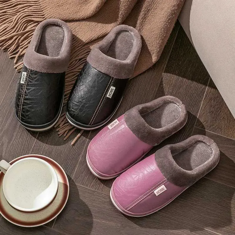 Premium Men's Waterproof Indoor Slippers - Fur Lined, Big Size ...