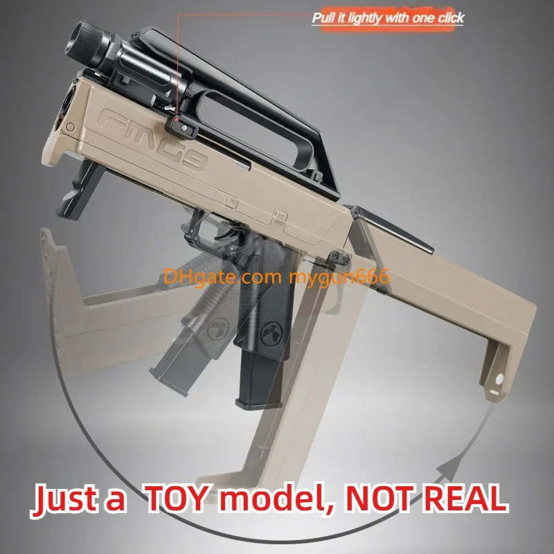 Folding Submachine Gun Toy Blaster Soft Bullet Manual Shooting Launcher ...