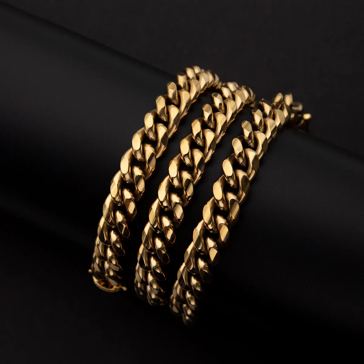 Custom Cuban Link Miami Chain Necklace For Men 925 Sterling Silver Hip Hop Gold Stainless Steel ...