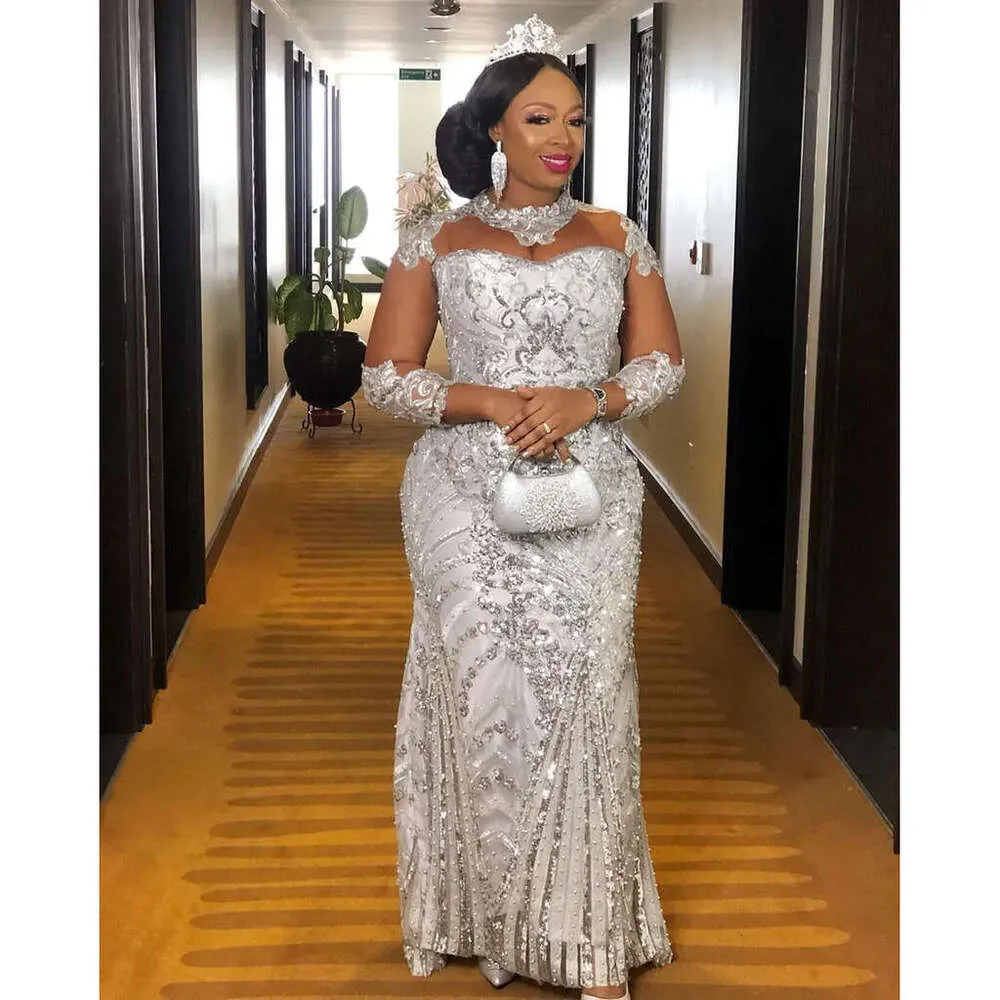 Elegant Mermaid Evening Dress - Arabic Style Lace Beaded Prom Gown ...