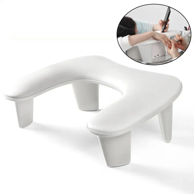 U-Shaped Nail Arm Rest with Handle - Detachable Bracket, Large Support ...