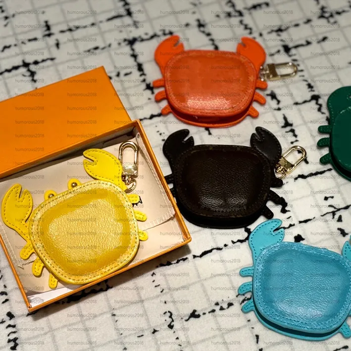 Designer Card Holder Womens Spliced Embossed Leather Crab Card Holder ...