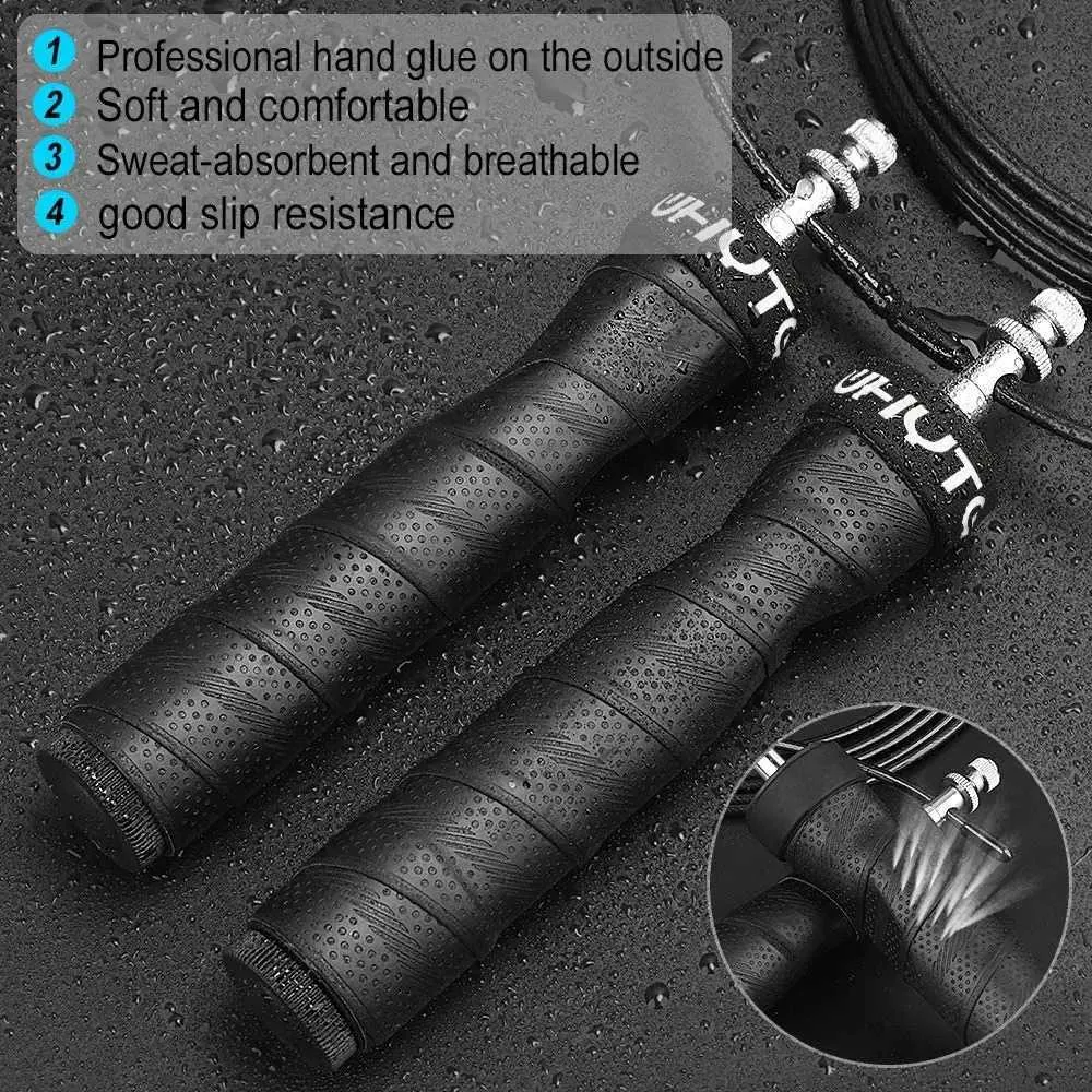 Adjustable Heavy Duty Weighted Handle Jump Rope With Ball Bearings For ...