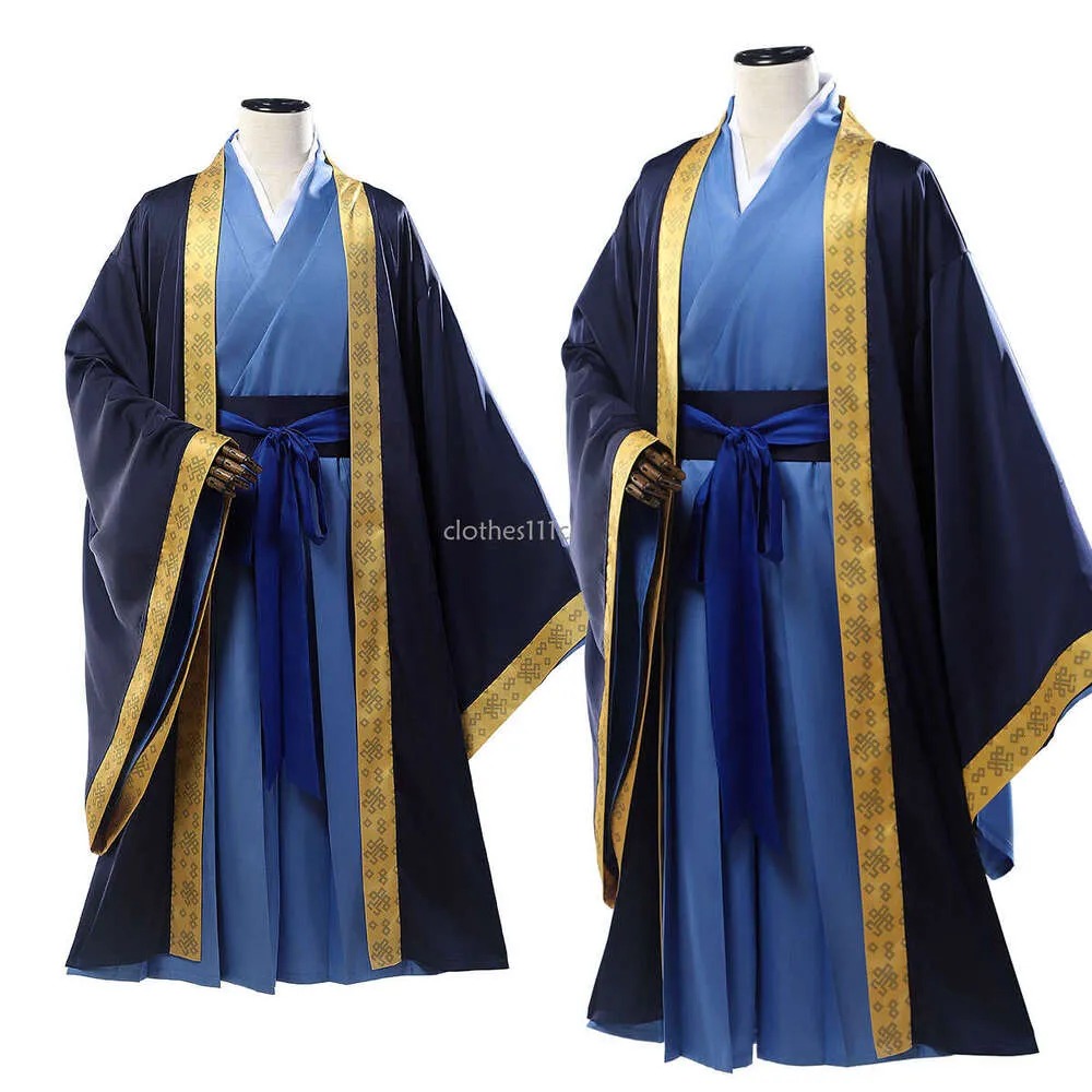 Anime Jinshi Cosplay Costume Blue Hanfu Robe For Men Women, Halloween ...