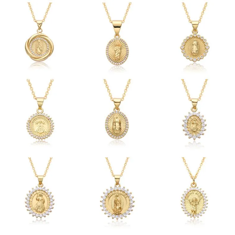 20 Estilo Collares Colgantes De Lujo Virgen María Mujeres Religiosos ...
