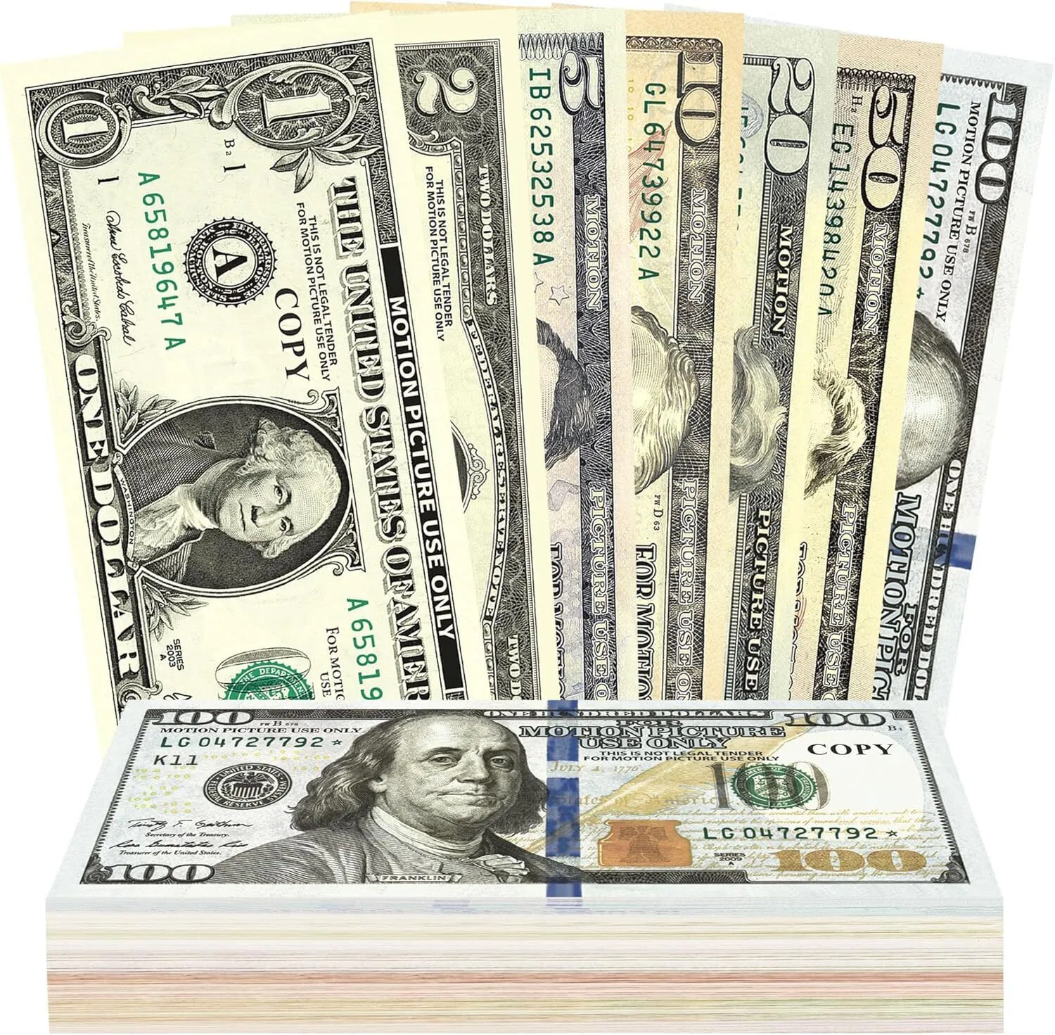 500 Movie Prop Money Spray Gun Currency Games Digital Educational Cash Register Toy For G ...