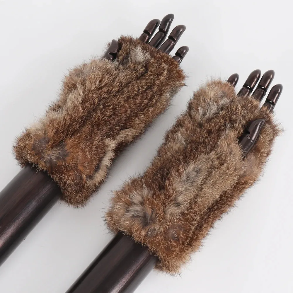 Arrival Women's Natural Rabbit Fur Gloves: Knitted Warm Real Rex Rabbit ...