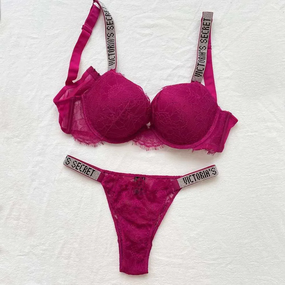 Bra and Panty Set Push Up Demi Bra Lingerie Nylon with Bow Decoration ...