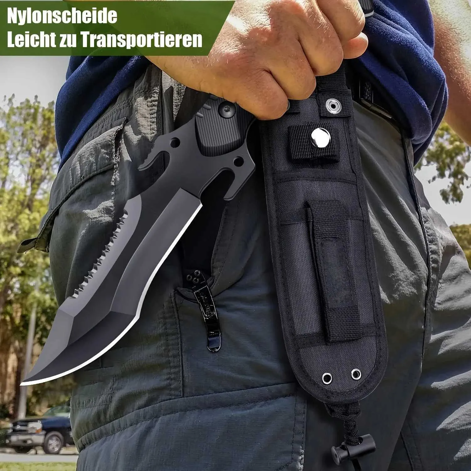 EDC Survival Knife - Portable Pocket Knife, Self-Defense Tool, Multi ...