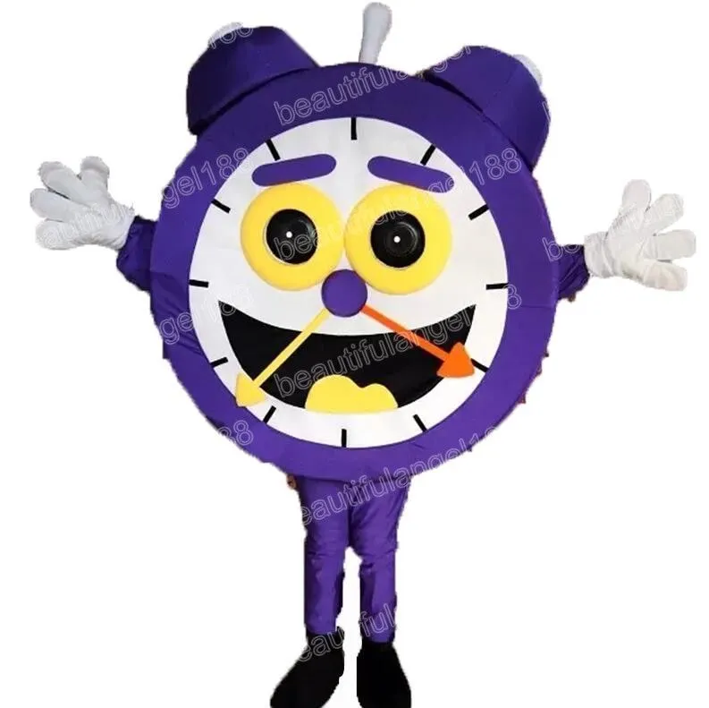 2025 High Quality Purple Clock Mascot Costumes Halloween Christmas ...