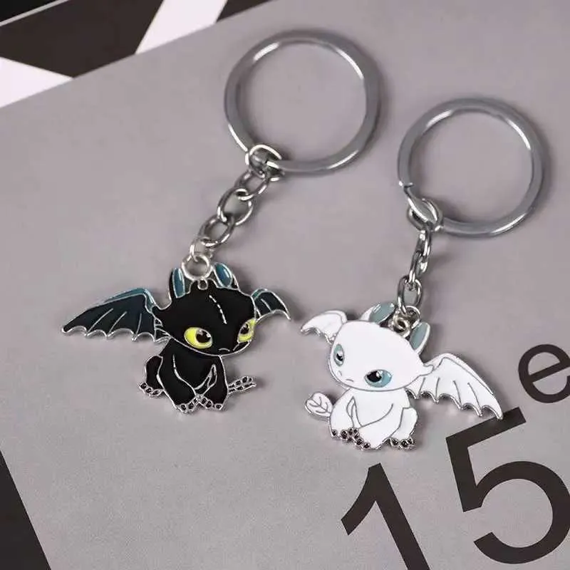 Toothless Dragon Keychain Cute Cartoon Couple DIY Buckle Pendant With ...