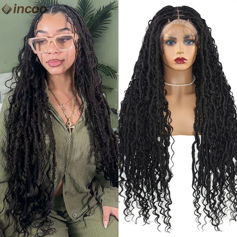 Butterfly Goddess Locs Braided Boho Box Braid Full Lace Front Wigs Pre ...