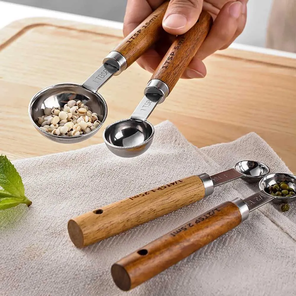 Premium 8-Piece Stainless Steel Measuring Cups and Spoons Set with ...