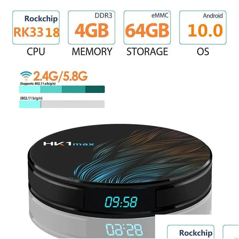 HK1 Max Smart Android 11 4k Smart Tv Box With 4GB RAM, 128GB Storage ...