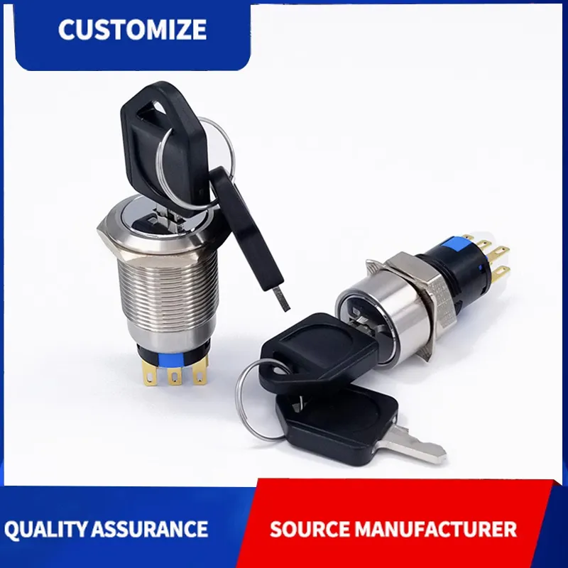 Premium Waterproof Metal Button Switch with Key - Anti-Vibration ...