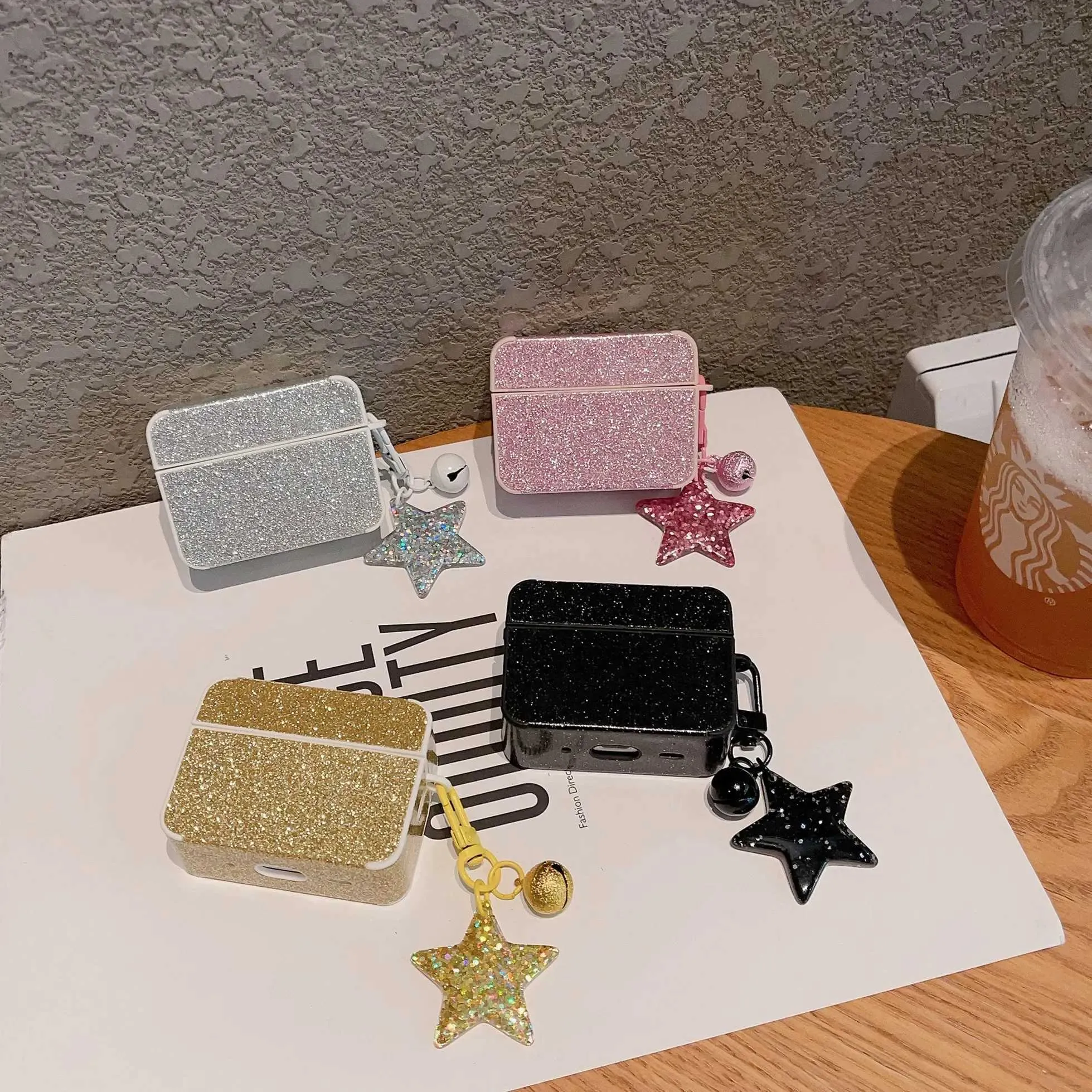Star Pattern Earphone Case: Flash Pink Protective Cover for Wireless ...