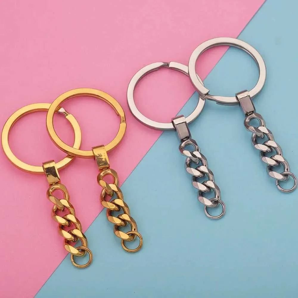 Premium Stainless Steel Keychain Rings with Short Chain - DIY Keyring ...