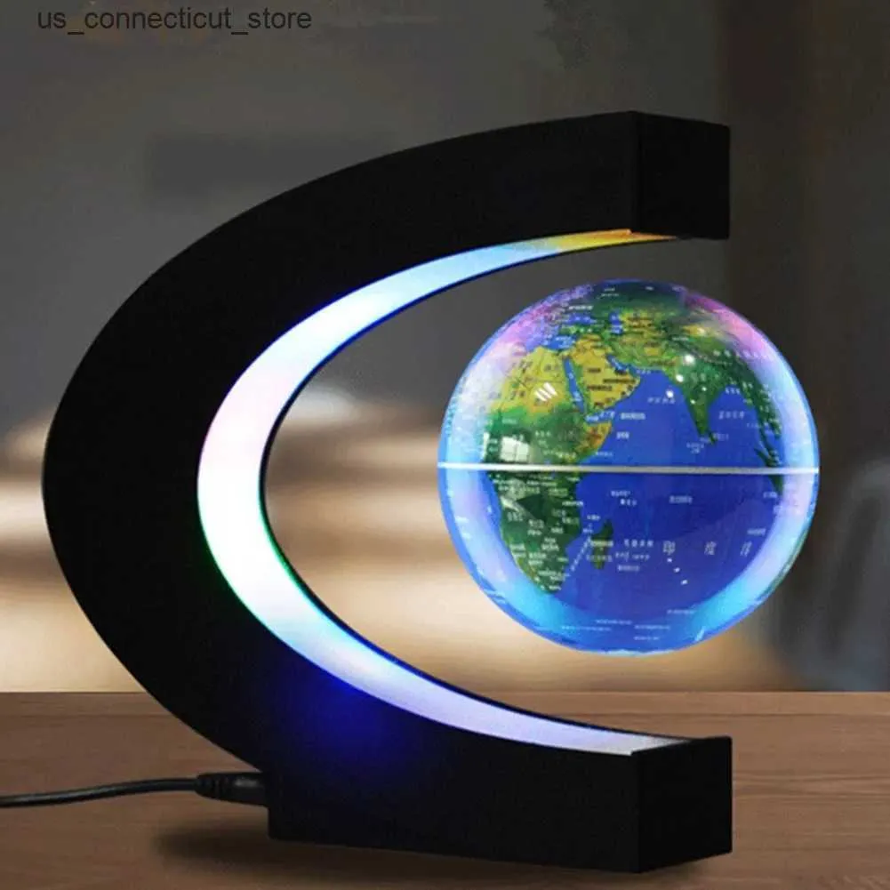 Floating Globe Lamp: Magnetic Levitation World Map LED Light - Unique ...