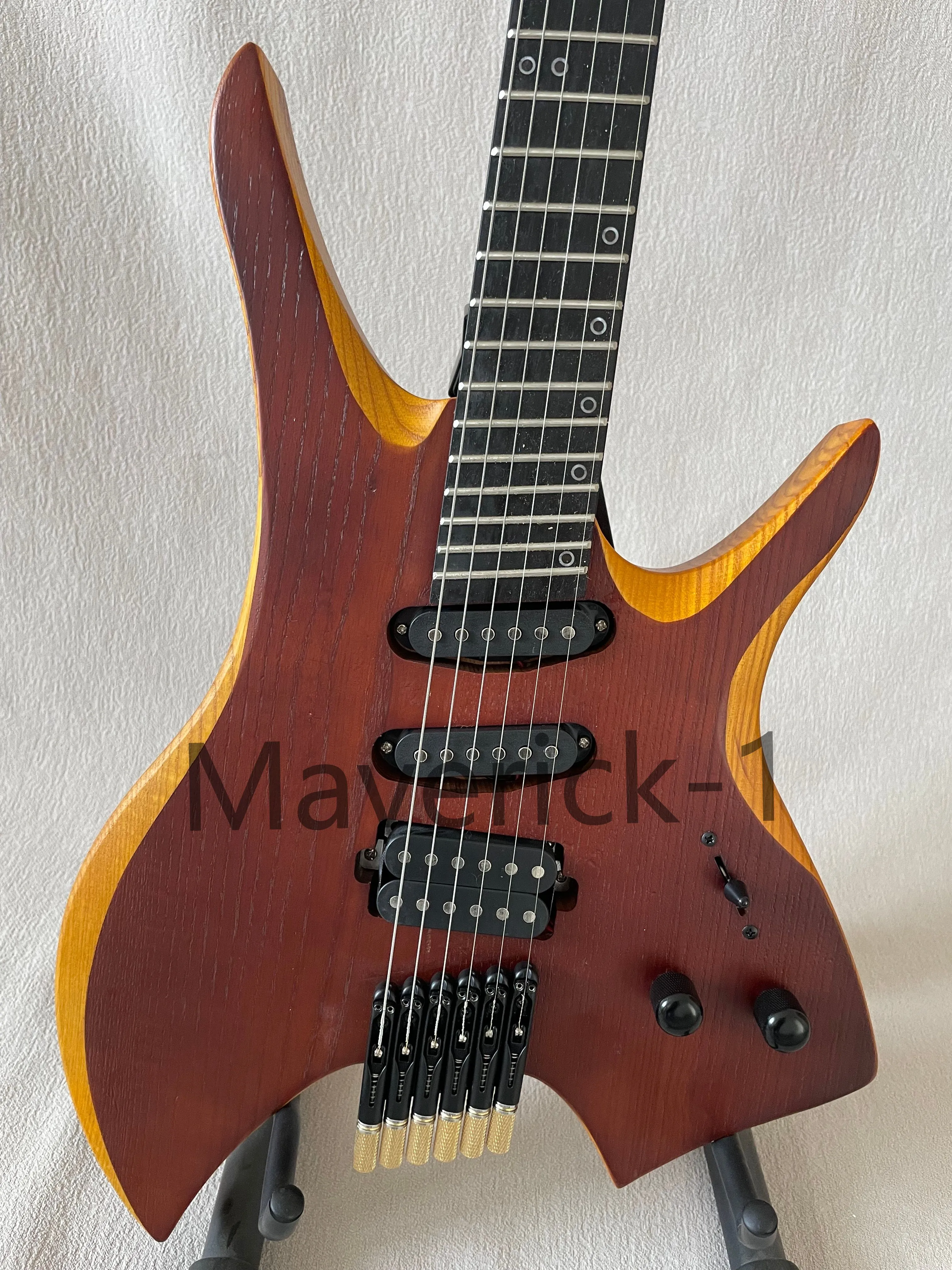 Headless Electric Guitar 6 Strings, Headless Design, Brown Color ...