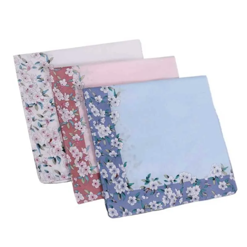 24 Pack Soft Cotton Handkerchiefs with Elegant Flower Print - Gentle on ...
