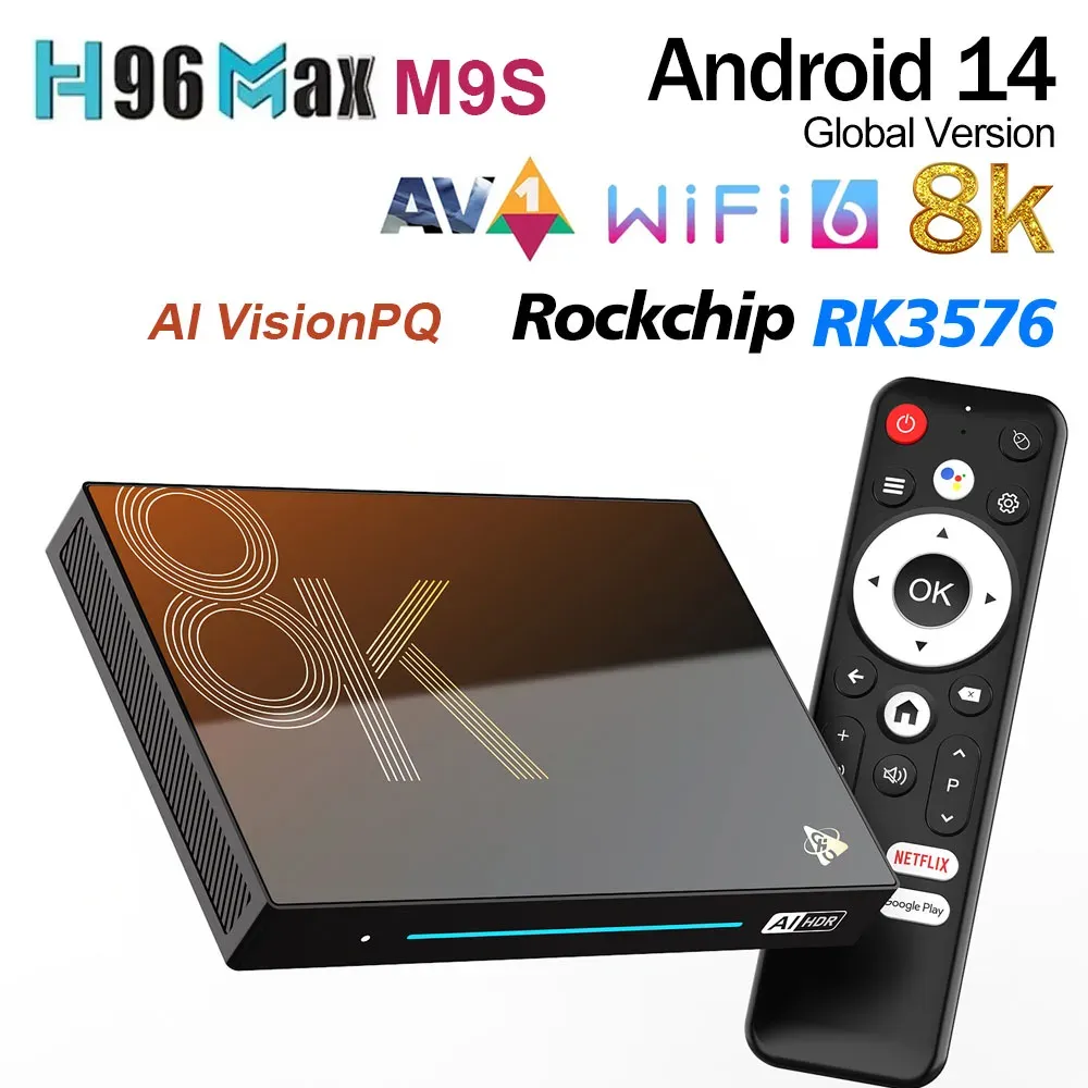 8K Ultra HD Smart TV Box: Android 14, 8GB RAM, 128GB Storage, Wi-Fi 6 ...