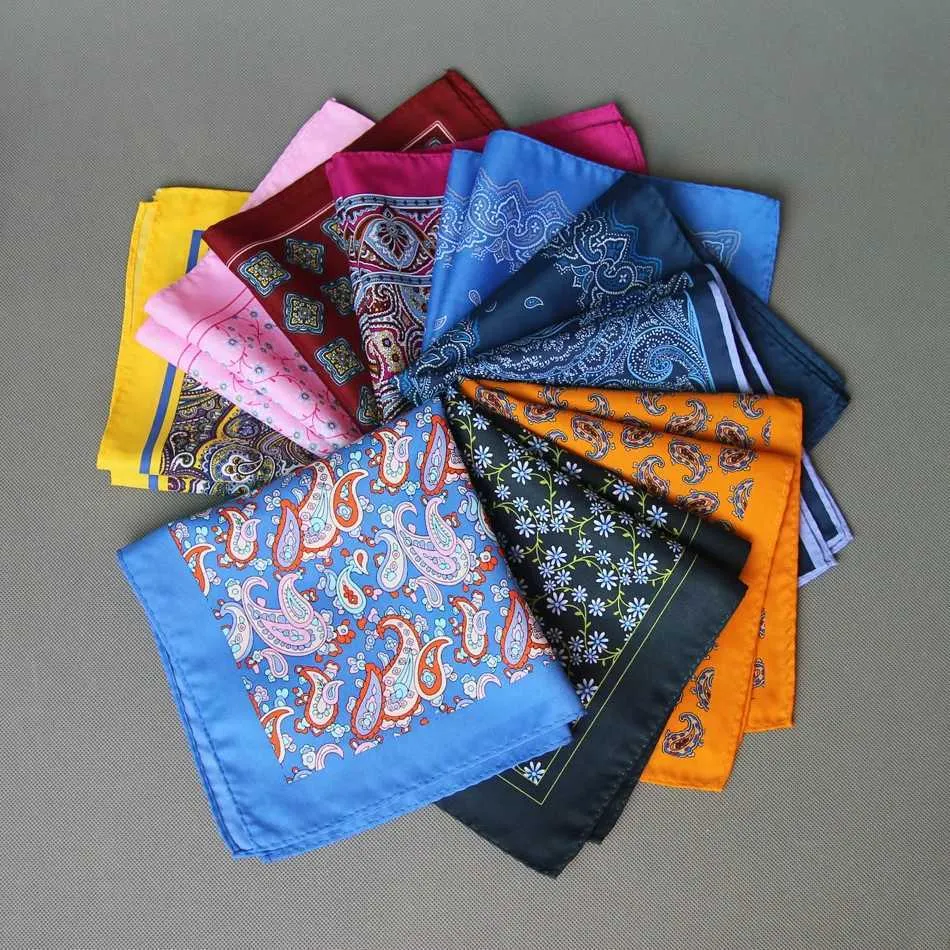 Floral Printed Hanky: Polyester Pocket Square for Men and Women ...