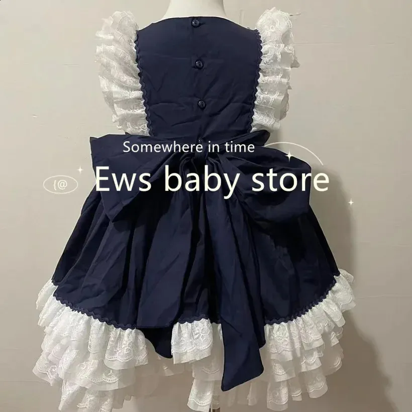 Vintage Lolita Lace Bow Print Baby Girl Dress - Spanish Style Birthday ...