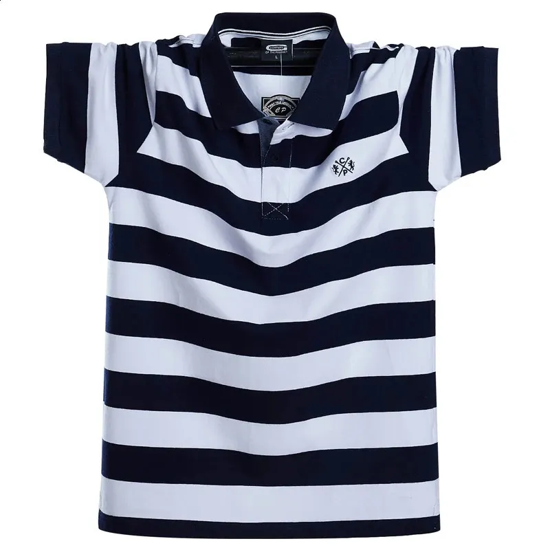 Polyester Polo Shirt for Men: Breathable, Striped, Plus Size 5XL-6XL ...
