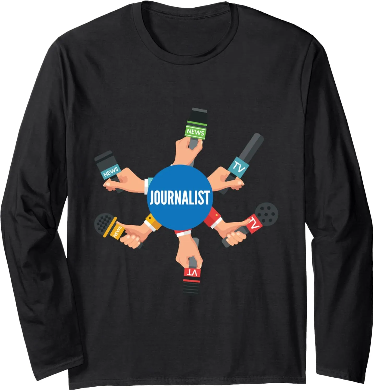 Men's Long Sleeve Casual Shirts: Funny News Reporter Design, Premium ...