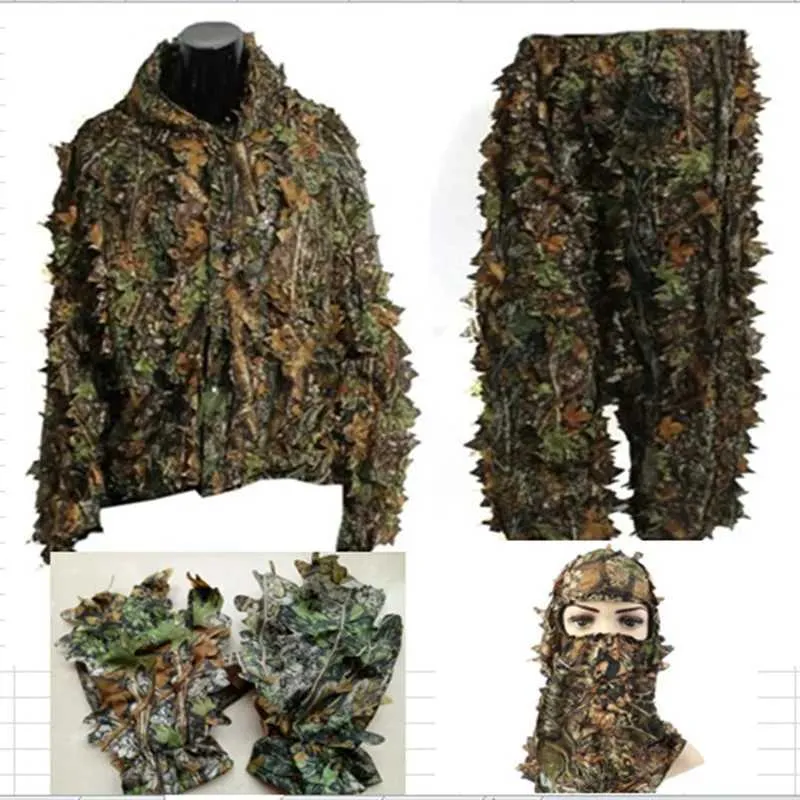 3D Leaf Biomimetic Camouflage Hunting Ghillie Suit - Tactical Combat ...