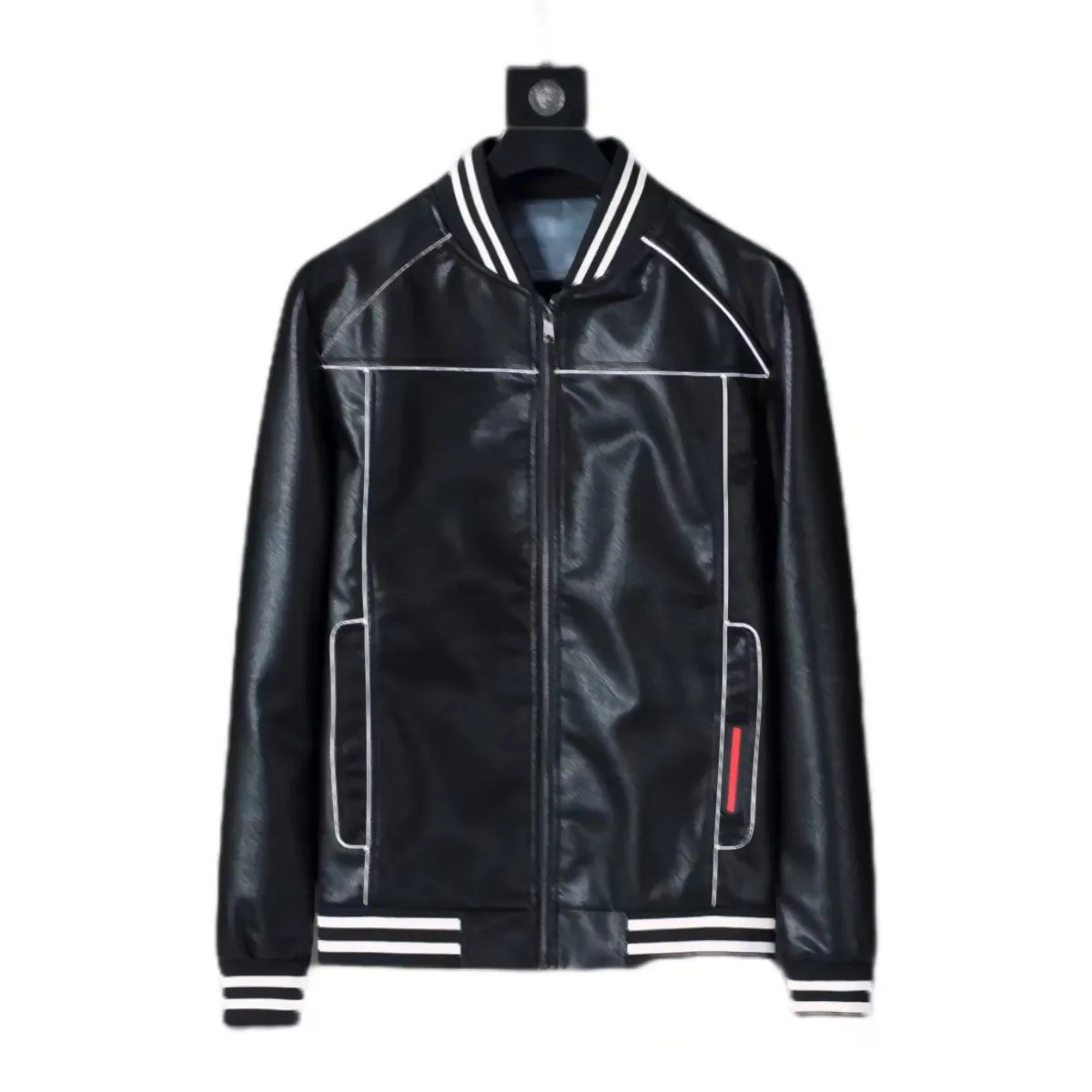 Collared Mens Jacket Designer Inspired Leather Bomber Jacket With ...