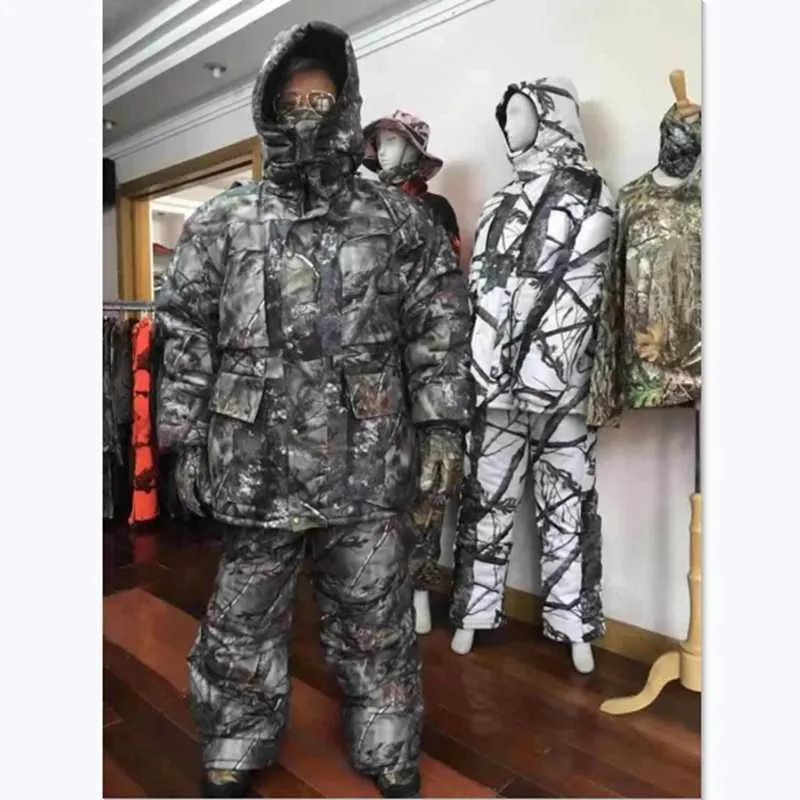 Warm Cotton Camouflage Hunting Suit - Waterproof, Breathable, Loose Fit ...
