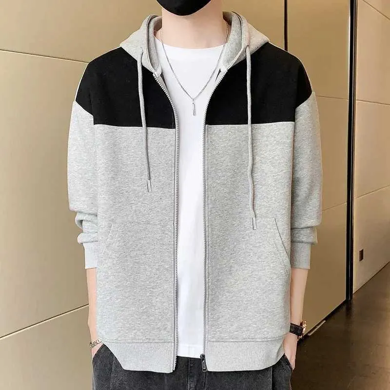 2024 Autumn Mens Cloth Patchwork Hoodie Coats Fashionable 2024 Autumn Mens Cloth Patchwork Hoodie Coats Fashionable