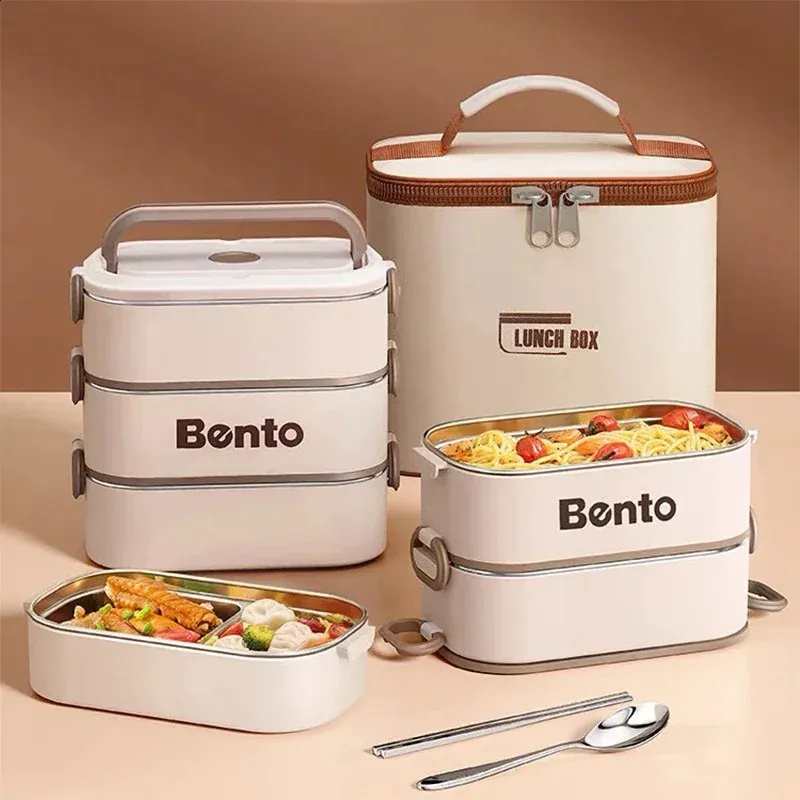 Stainless Steel Stackable Lunch Box - Leakproof Bento for Kids & Adults ...
