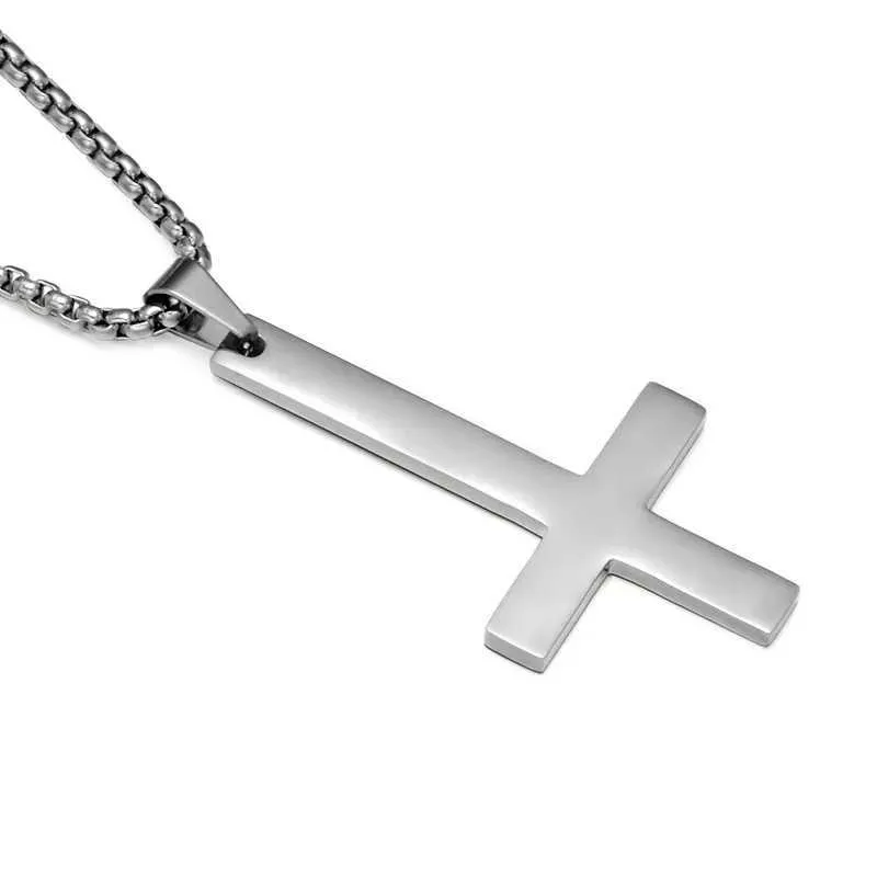 St. Peter's Invert Cross Stainless Steel Cross Necklace Stainless Steel ...